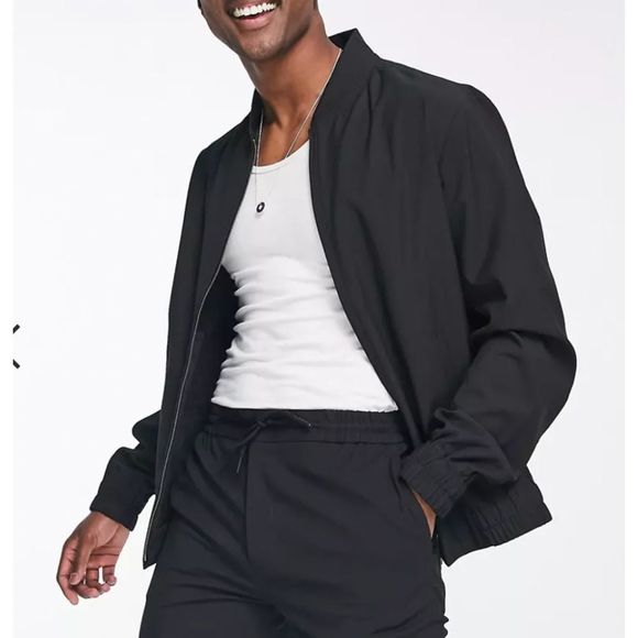 ASOS | Jackets & Coats | Asos Design Smartco Ord Bomber Jacket In Black Large3 | Poshmark